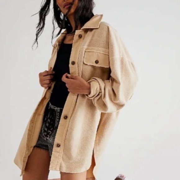 Free People | Jackets & Coats | Free People Ruby Mustard Seed Slouchy ...